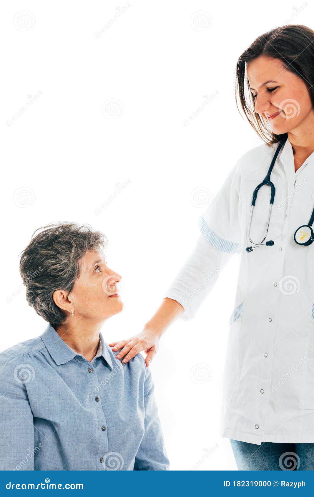 Caring Doctor Comforting Her Ill Patient Stock Photo - Image of ...