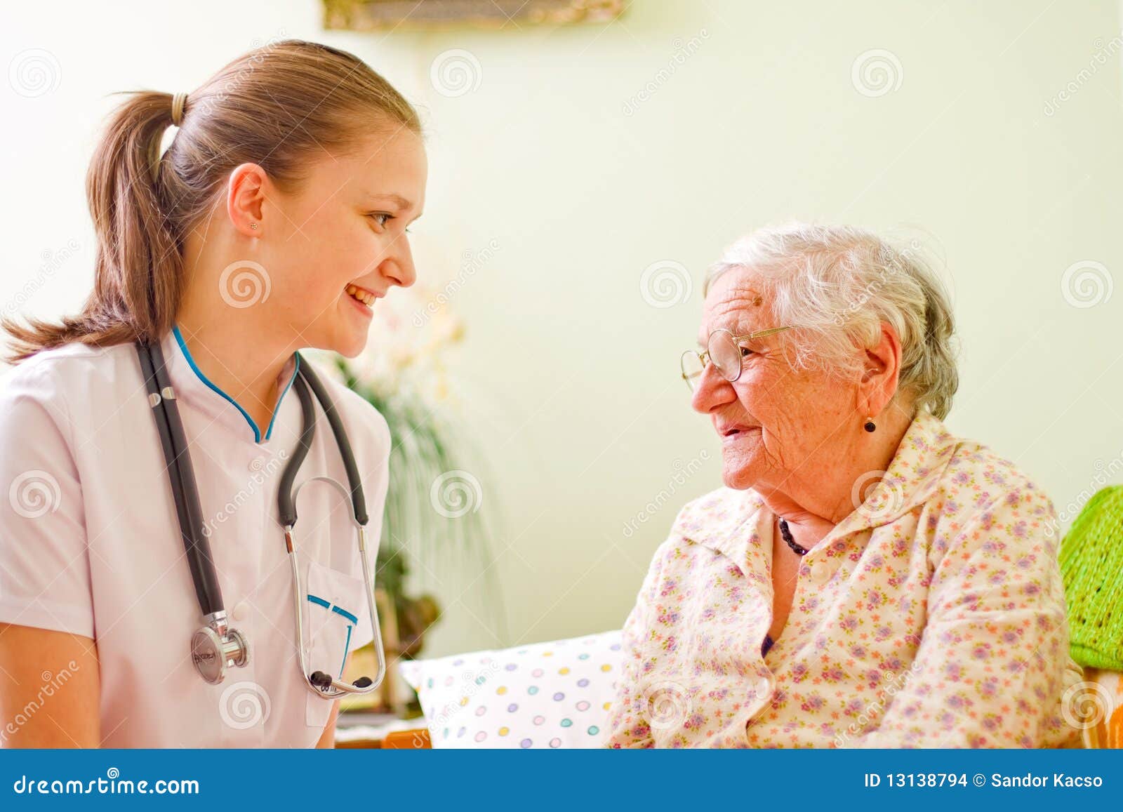 Caring Doctor with Elderly Woman Stock Photo - Image of caucasian ...