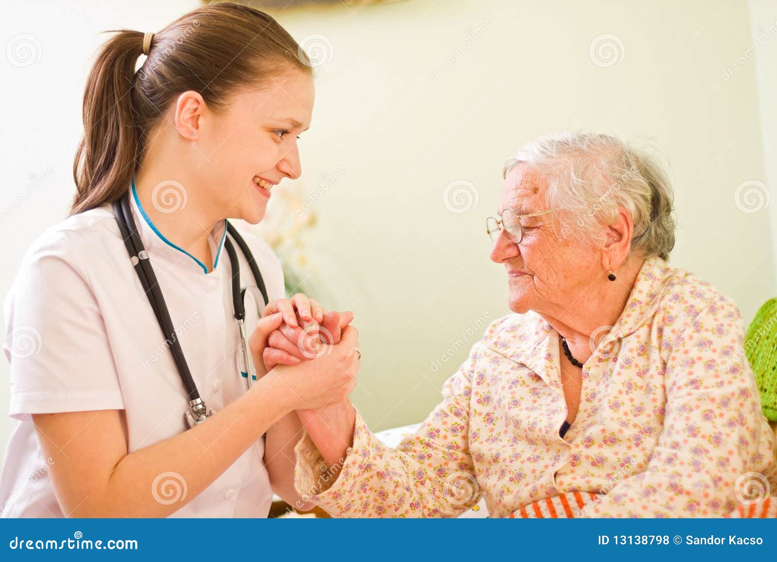 Caring Doctor with Elderly Woman Stock Photo - Image of healthcare ...