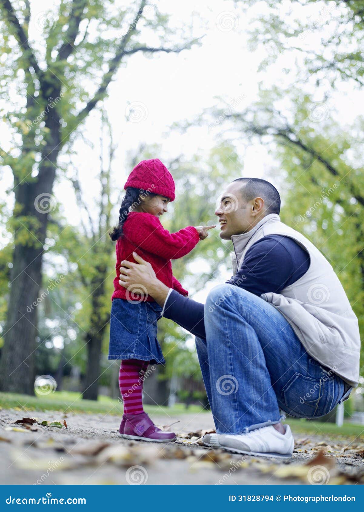 Caring Father Helping Child Daughter To Draw With Pencils Stock Photo ...
