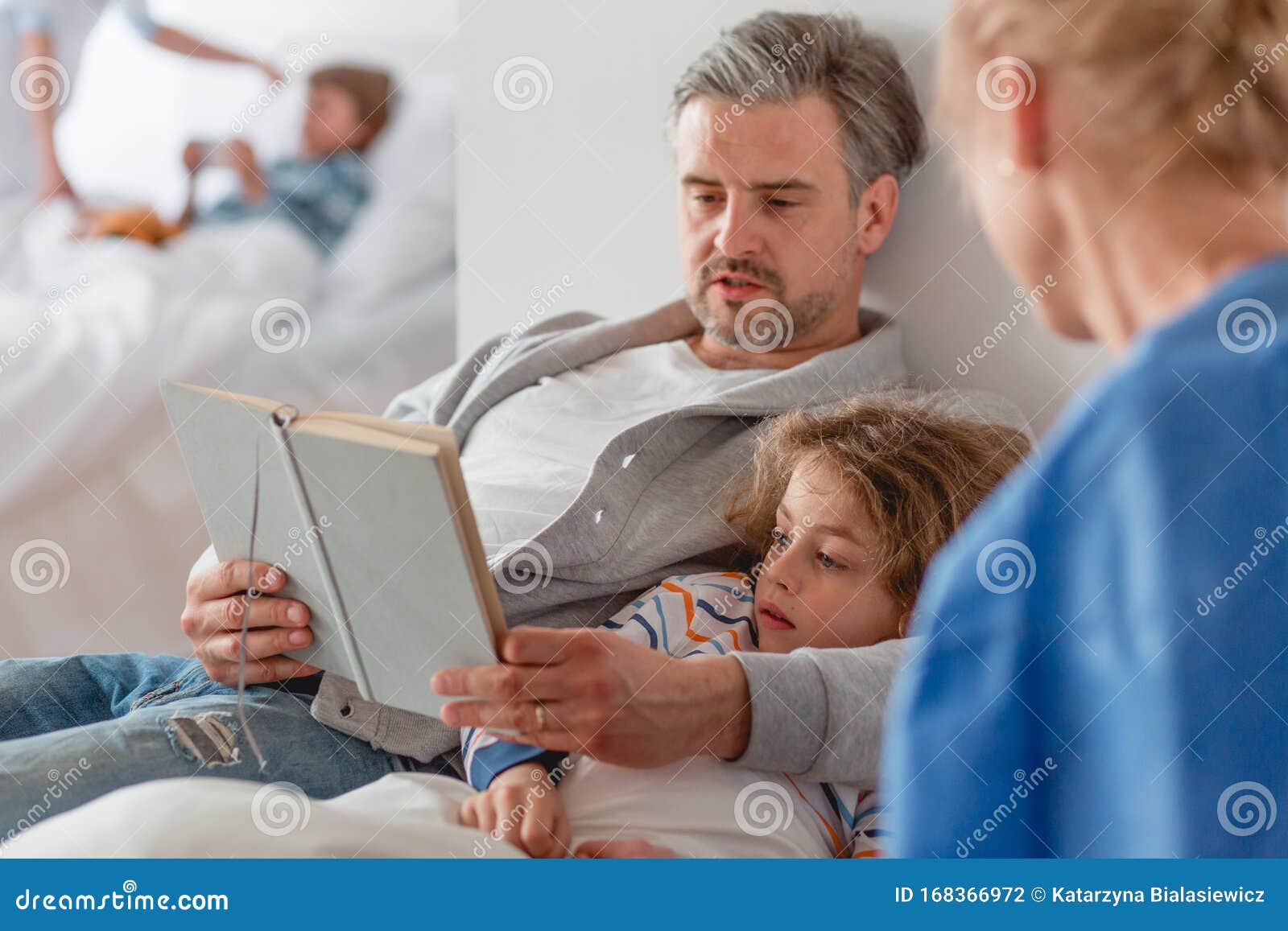 Father with sick daughter stock photo. Image of illness - 168366972