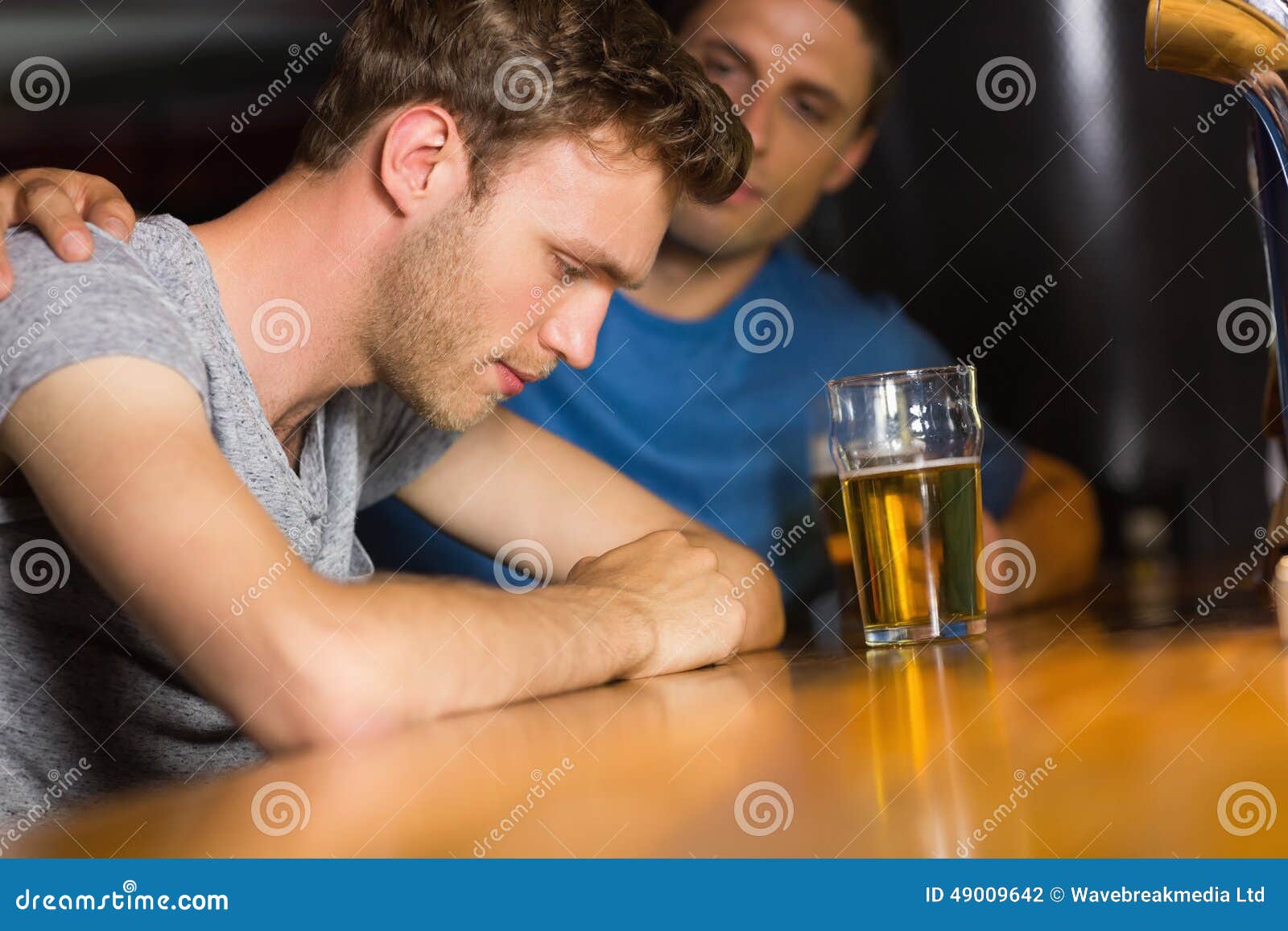 Caring Friend Comforting Upset Man Stock Photo - Image of male ...