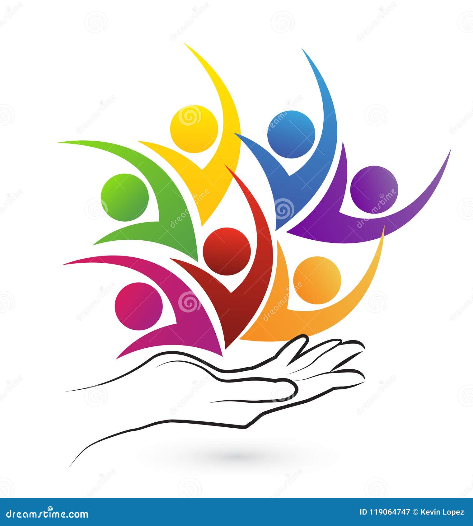 Caring Hands and Group of Friendly People Icon Stock Vector ...