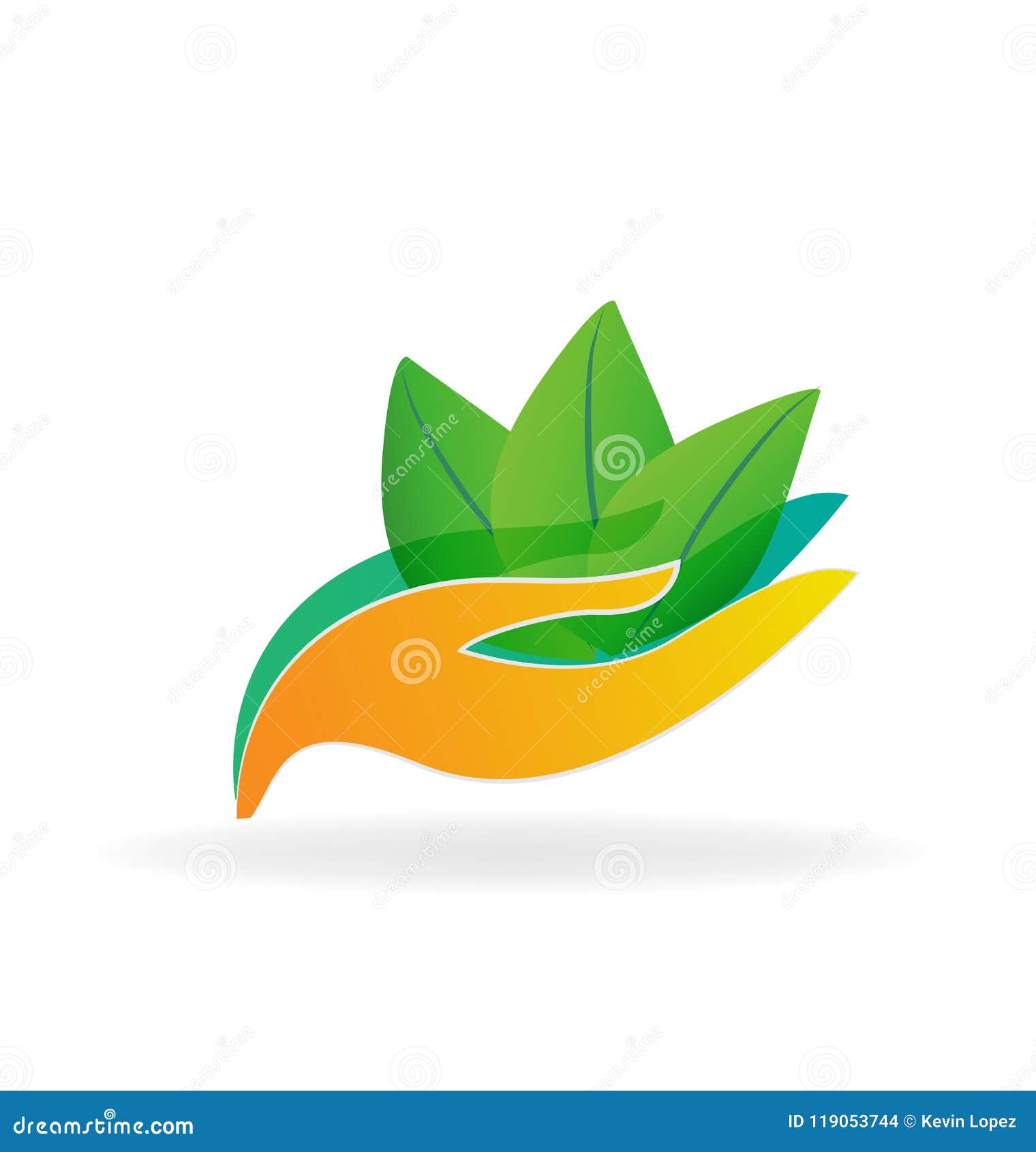 Caring Hands with Nature Leafs Icon Stock Vector - Illustration of hand ...