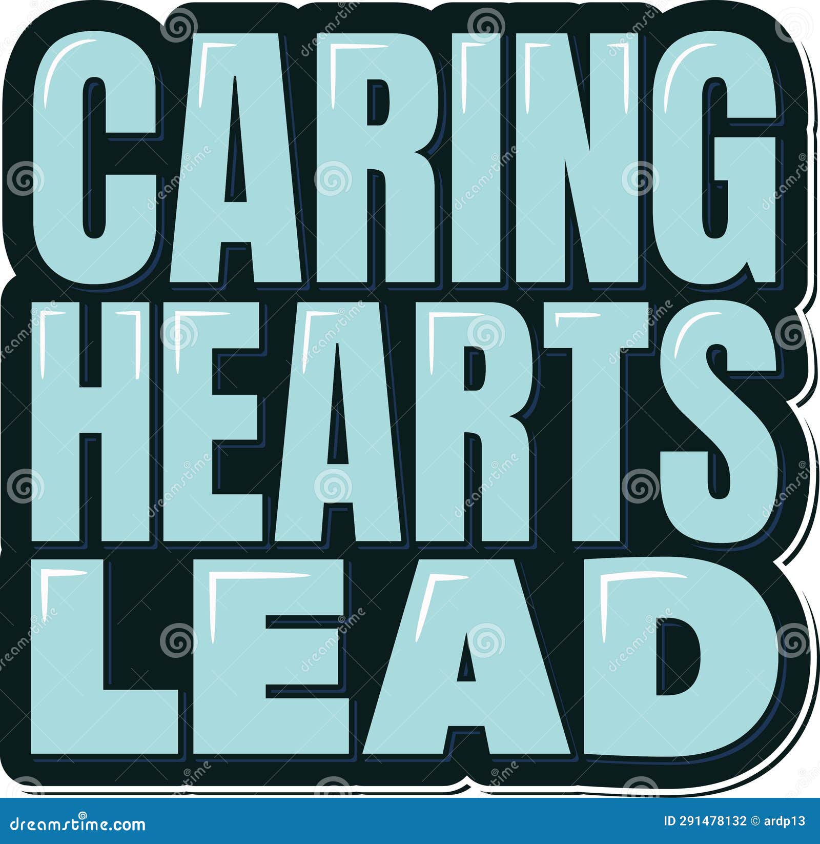 Caring Hearts Lead Aesthetic Lettering Vector Design Stock Illustration ...