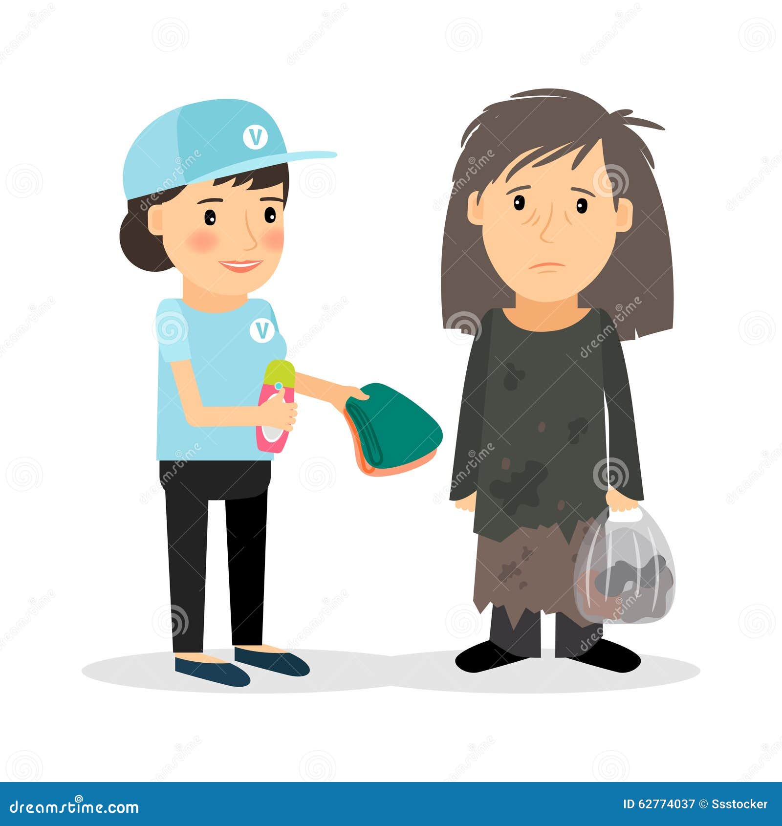 Caring for Homeless and Refugees Stock Vector - Illustration of ...