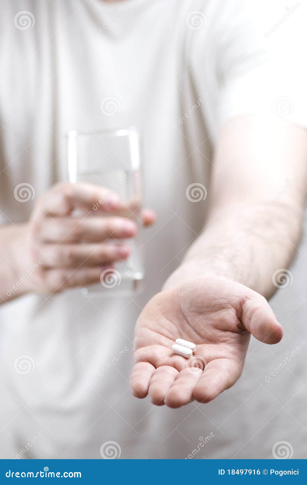 Caring Man Bringing Pills and Water Stock Photo - Image of dose ...