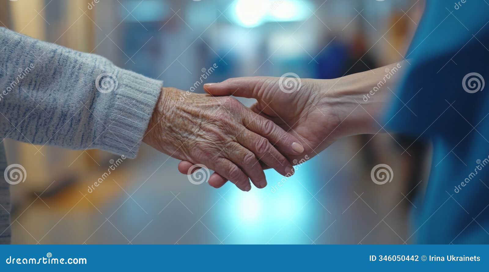 A Caring Moment Shared between an Elderly Person and a Caregiver. the ...