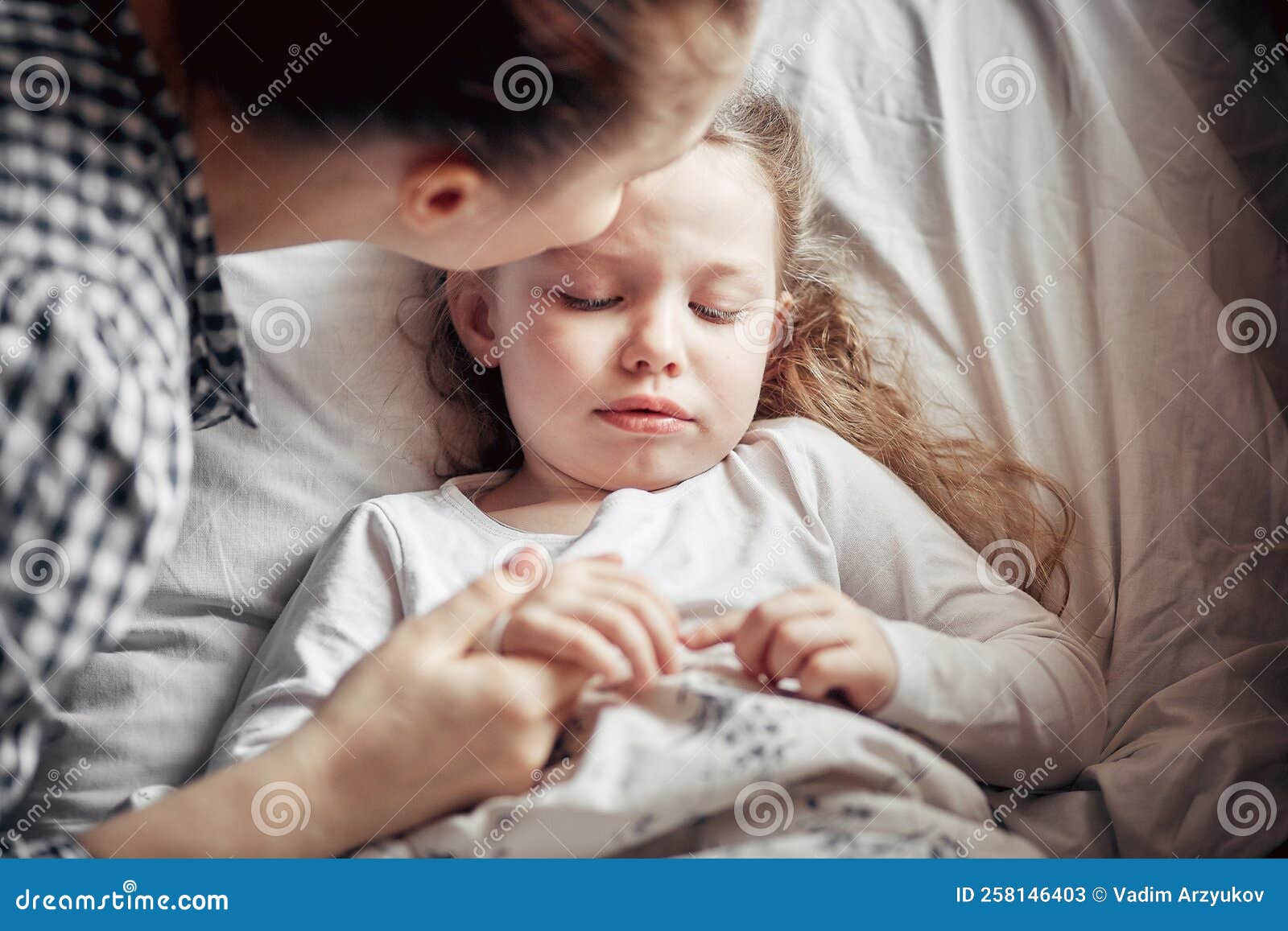 Caring Mother Cut the Nails of a Little Girl Stock Image - Image of ...