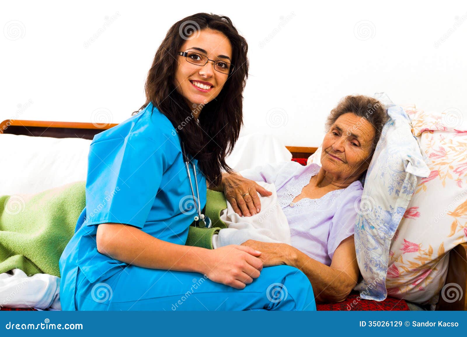 Caring Nurse Holding Hands stock image. Image of caregiver - 35026129