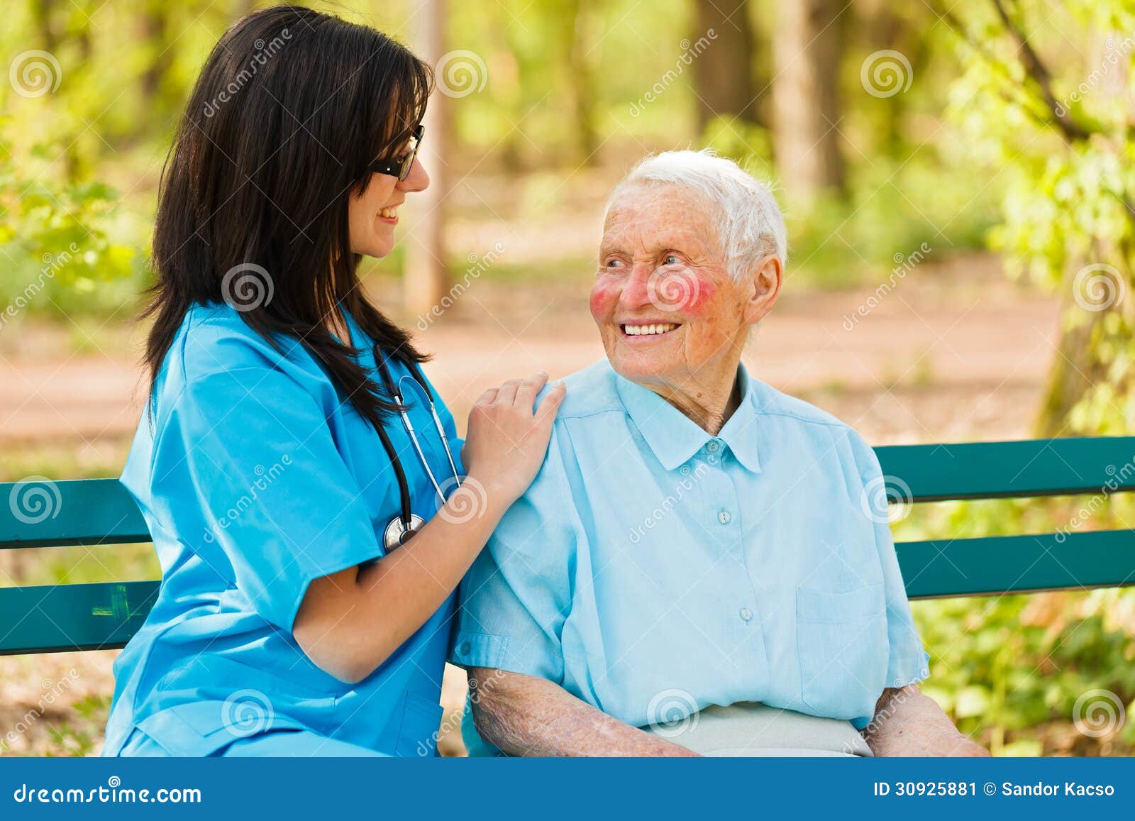 Caring Nurse with Kind Lady Stock Image - Image of medical, alzheimers ...