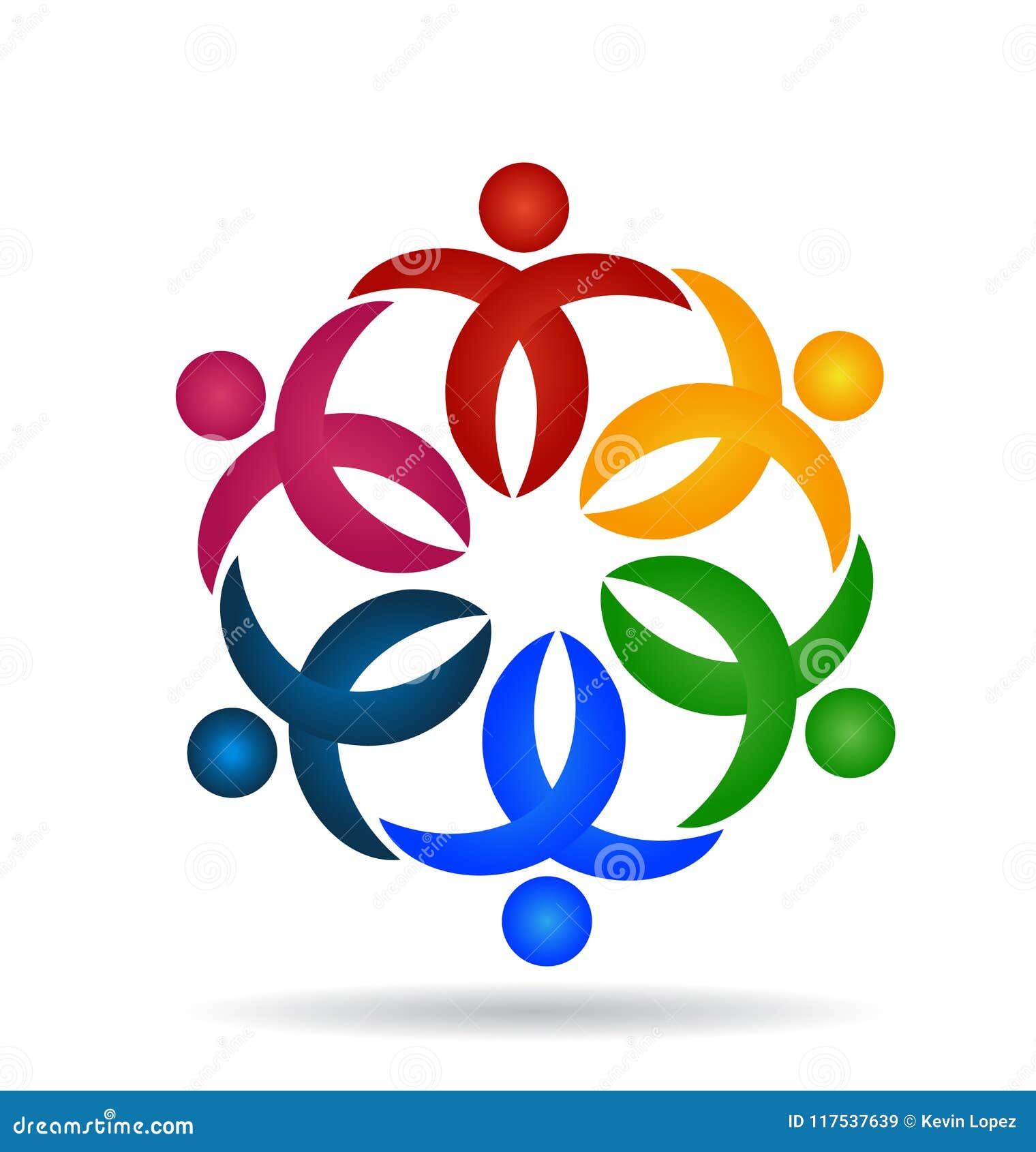 Caring People Teamwork, Flower Shape Icon Vector Stock Vector ...