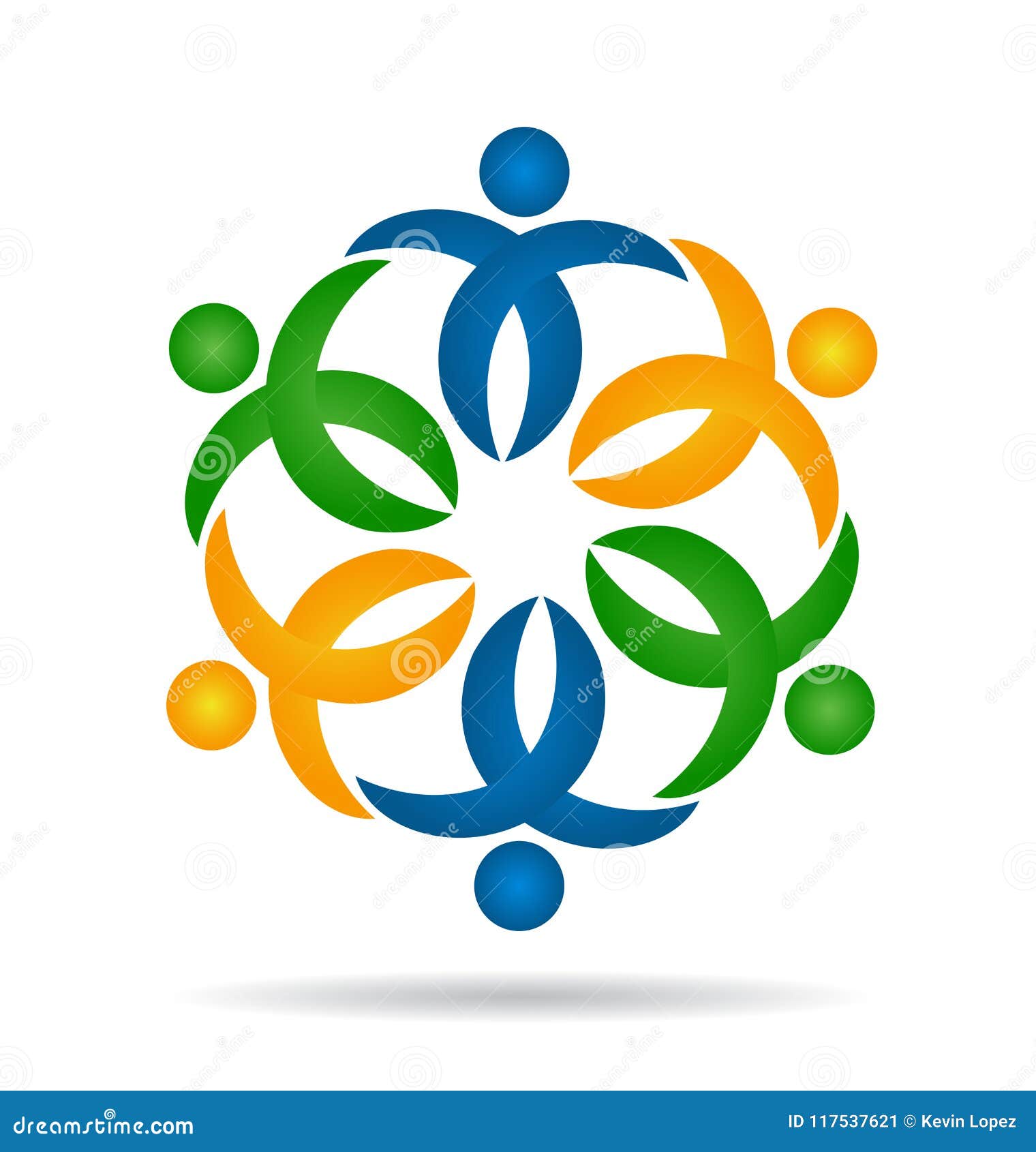 Caring People Teamwork, Flower Shape Icon Vector Stock Vector ...