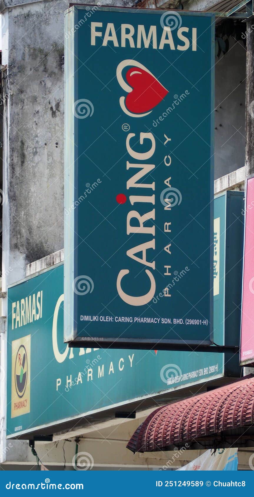 Caring Pharmacy Storefront Signboards Editorial Stock Image - Image of ...
