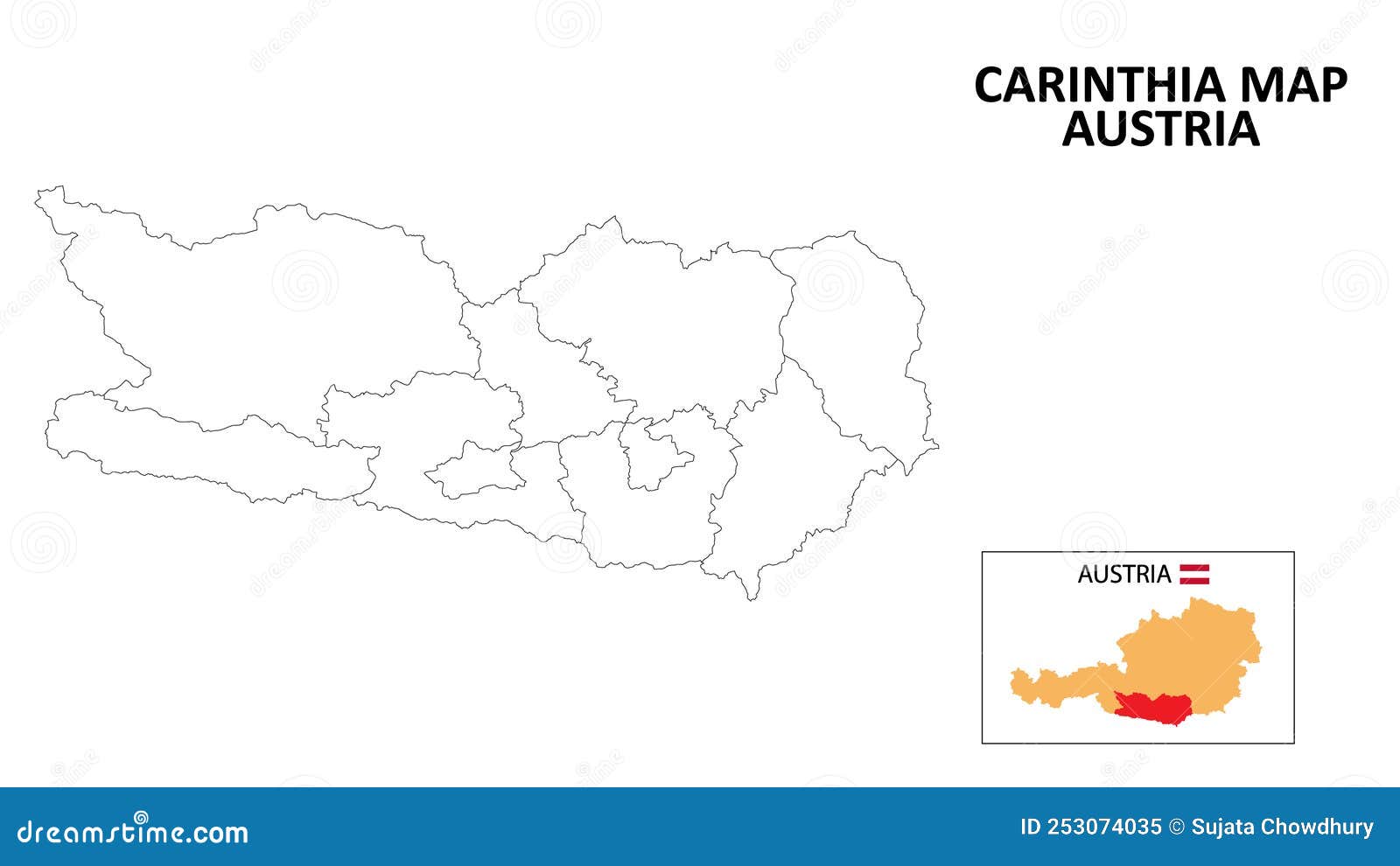 Carinthia Map. State and District Map of Carinthia Stock Vector ...