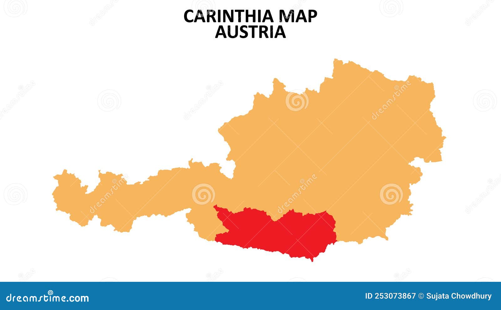 Carinthia Regions Map Highlighted on Austria Map Stock Vector - Illustration of provinces ...