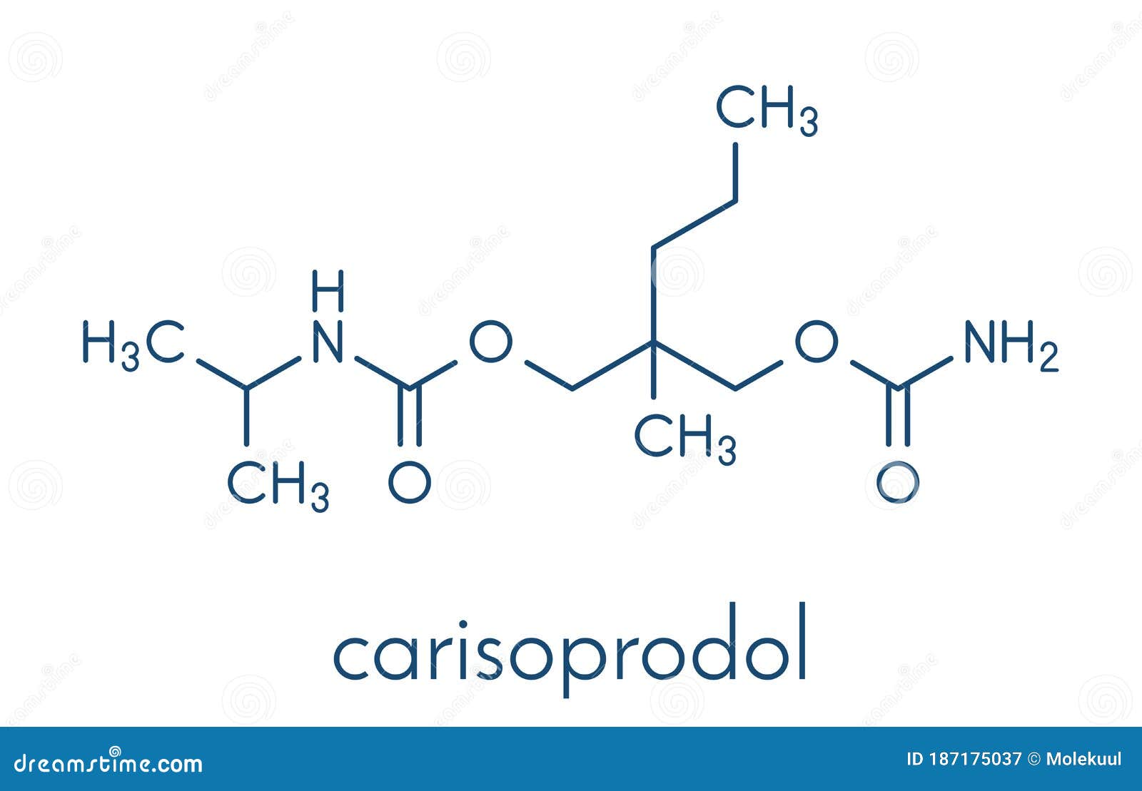 Carisoprodol Drug Molecule. Skeletal Formula. Stock Vector ...