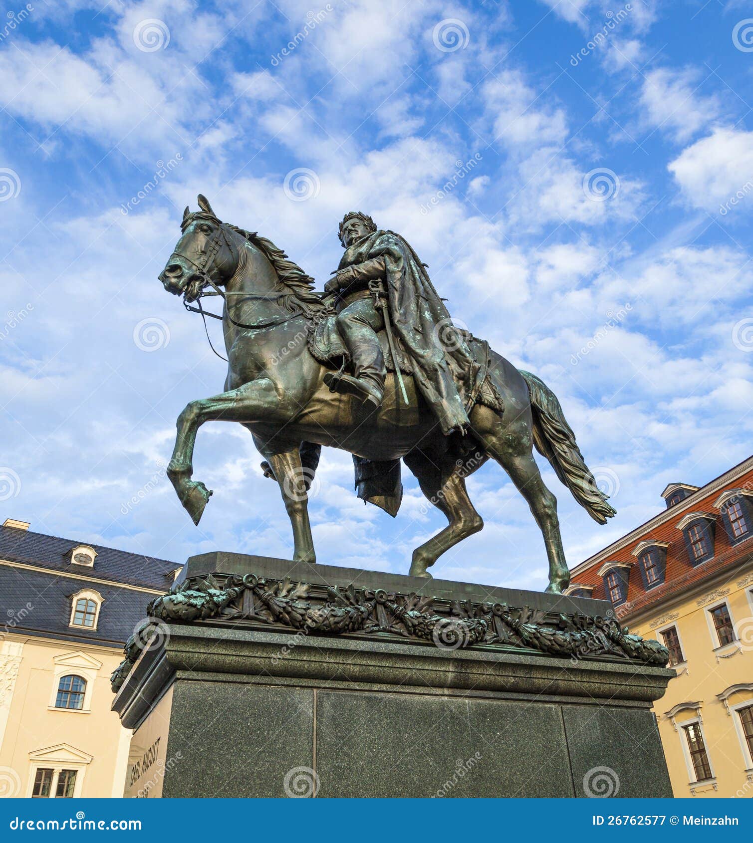 Weimar Carl August Monument In Morning Sun With Lens Flare Royalty-Free ...