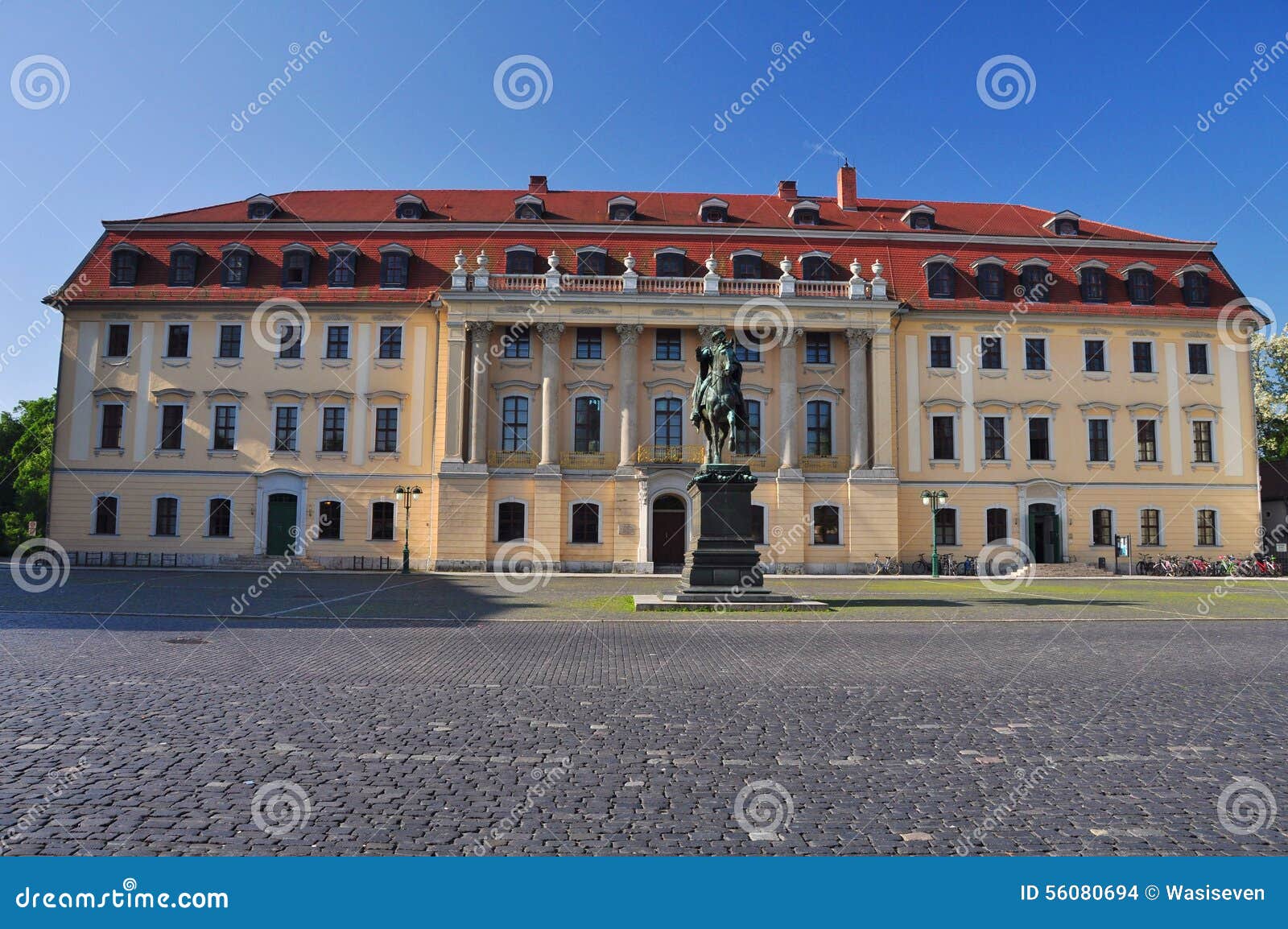 Weimar Carl August Monument In Morning Sun With Lens Flare Royalty-Free ...