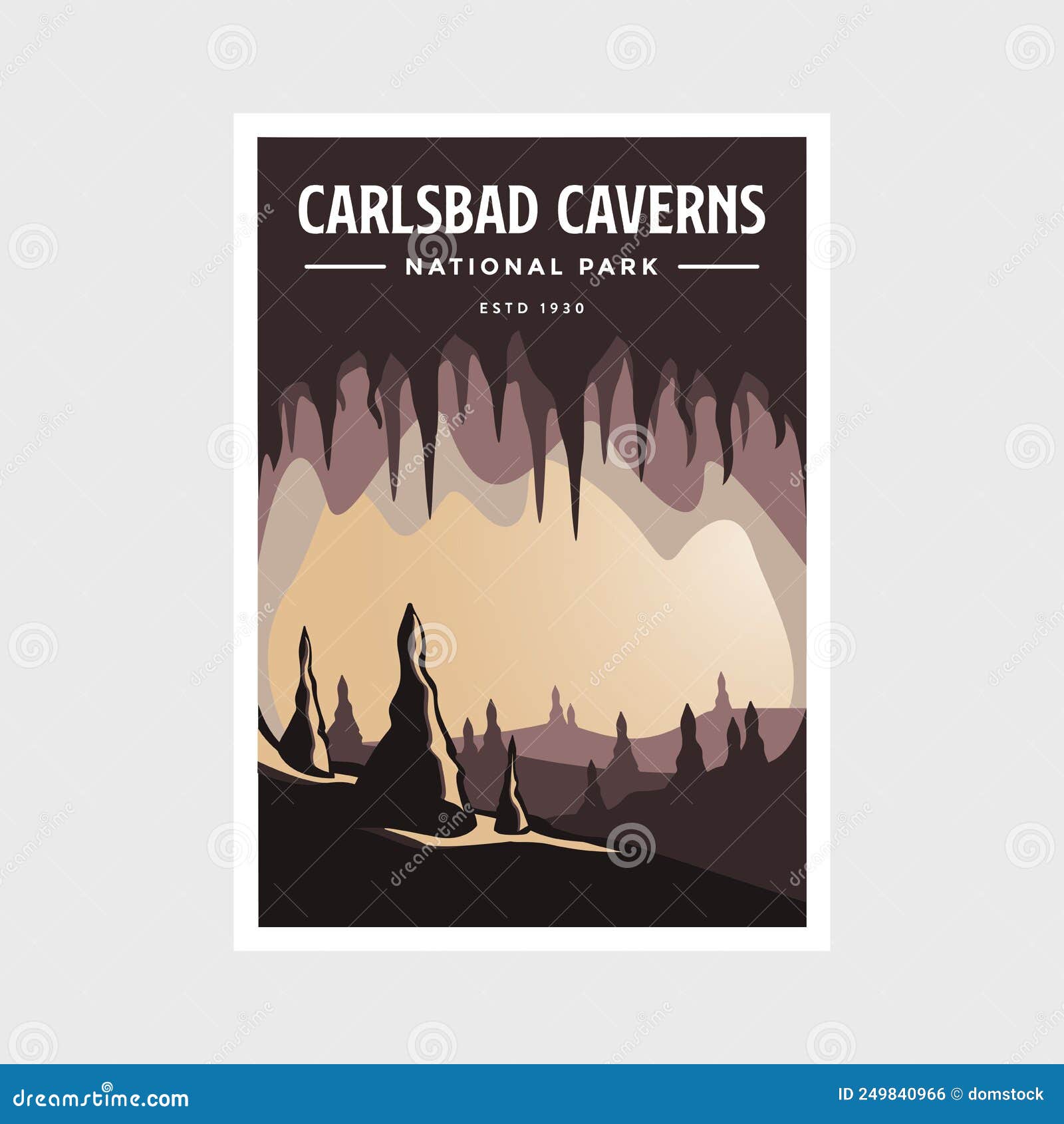 Carlsbad Caverns National Park Poster Vector Illustration Design Stock ...