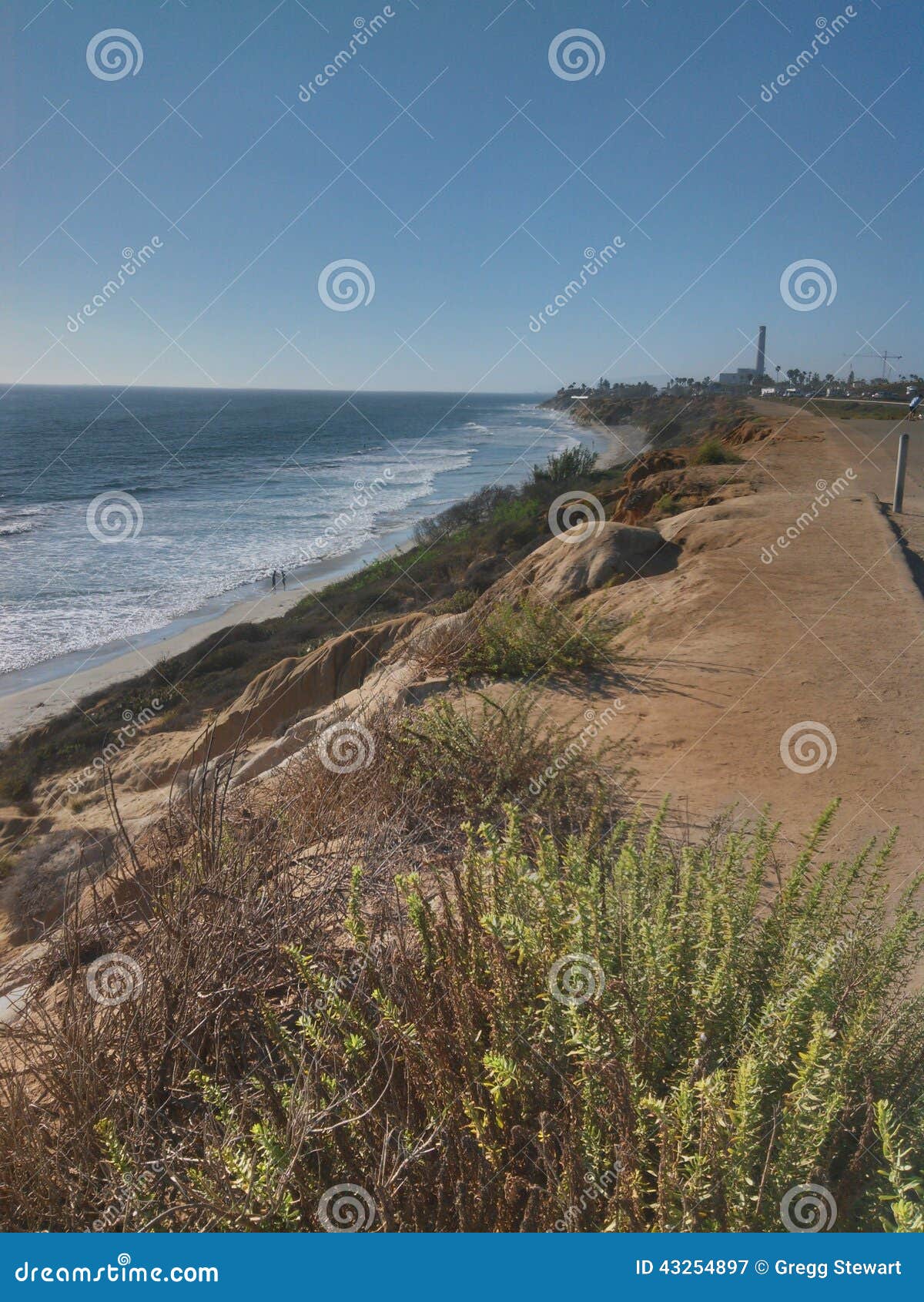 Pacific Ocean from Carlsbad Cliffs Stock Image - Image of beach, cliffs ...