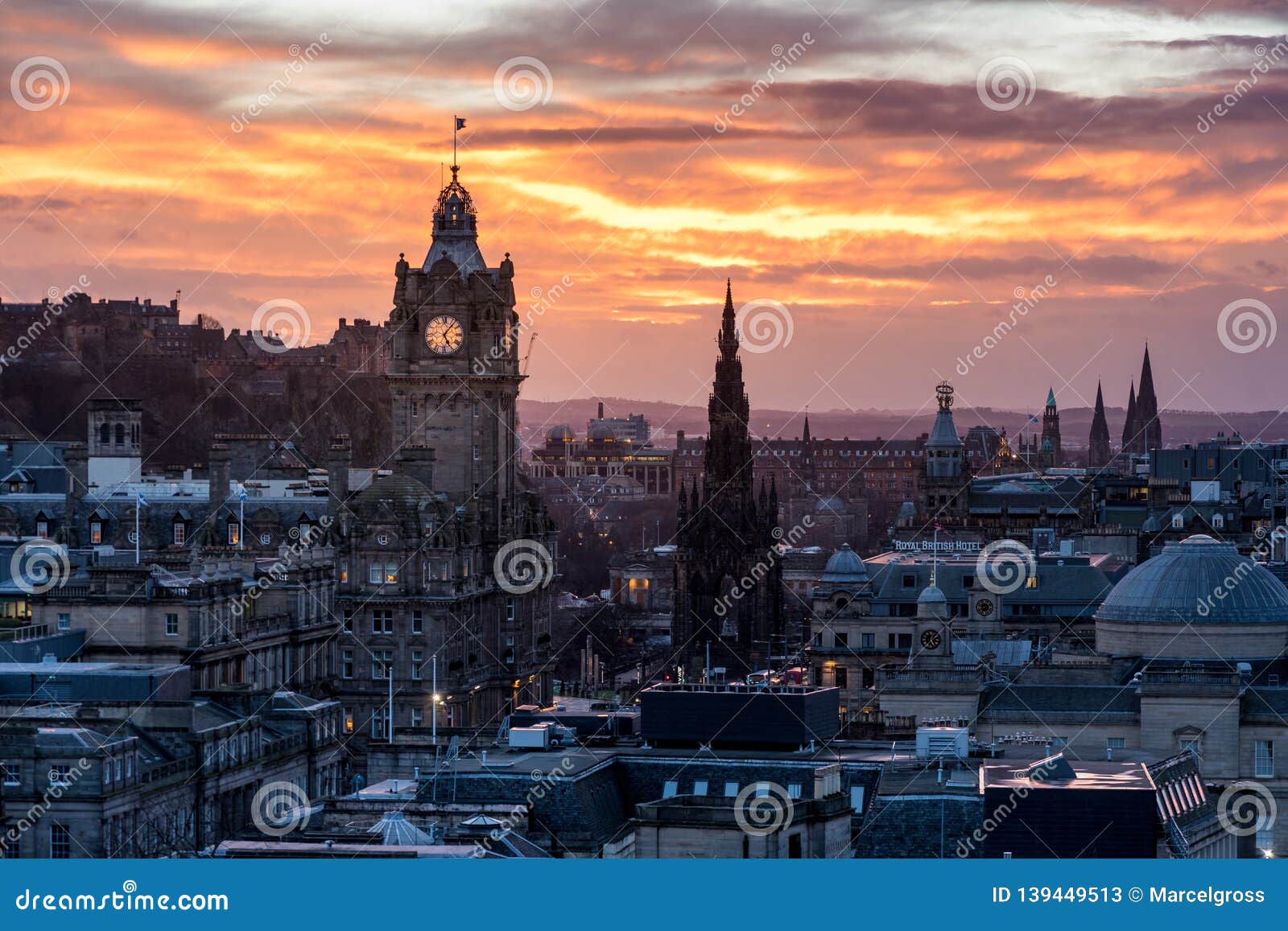 Carlton Hill in Edinburgh at Sunset Editorial Stock Photo - Image of ...