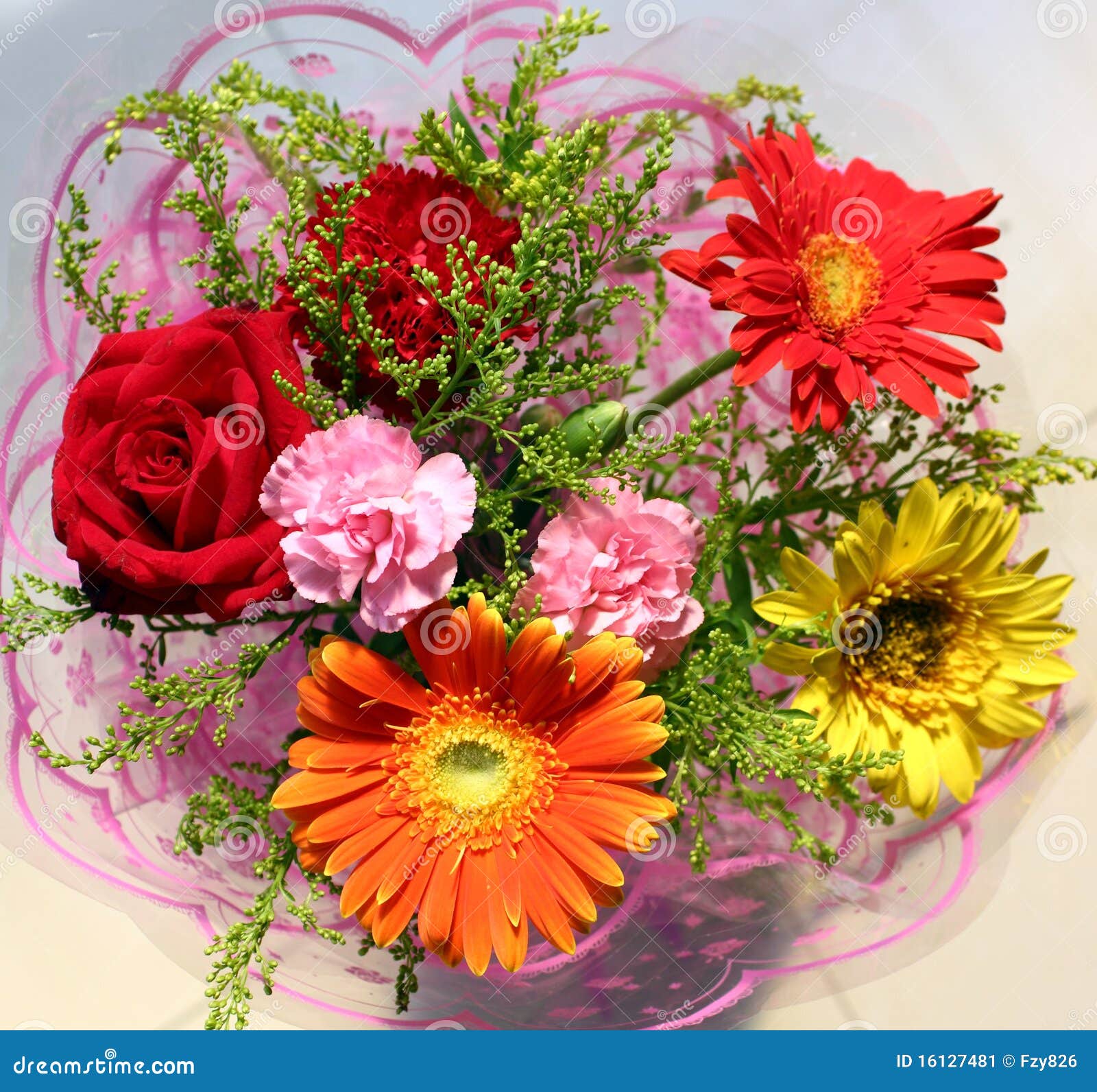 Carnation and gerbera stock image. Image of gift, beautiful - 16127481