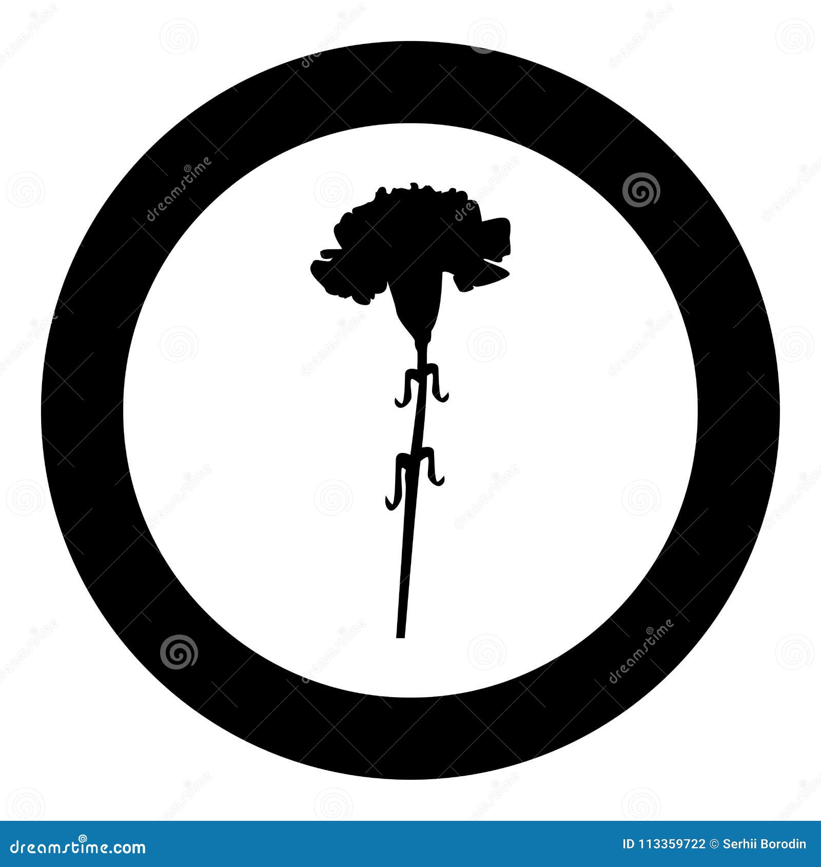 Carnation Icon Black Color in Circle Stock Vector - Illustration of ...