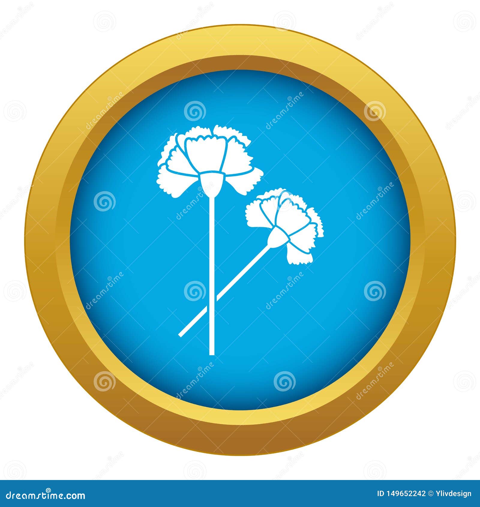 Carnation Icon Blue Vector Isolated Stock Vector - Illustration of ...