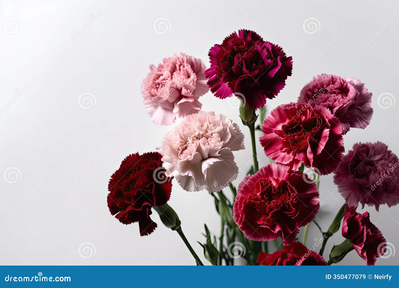 Carnations Fresh Flowers on a White Background. Stock Illustration ...