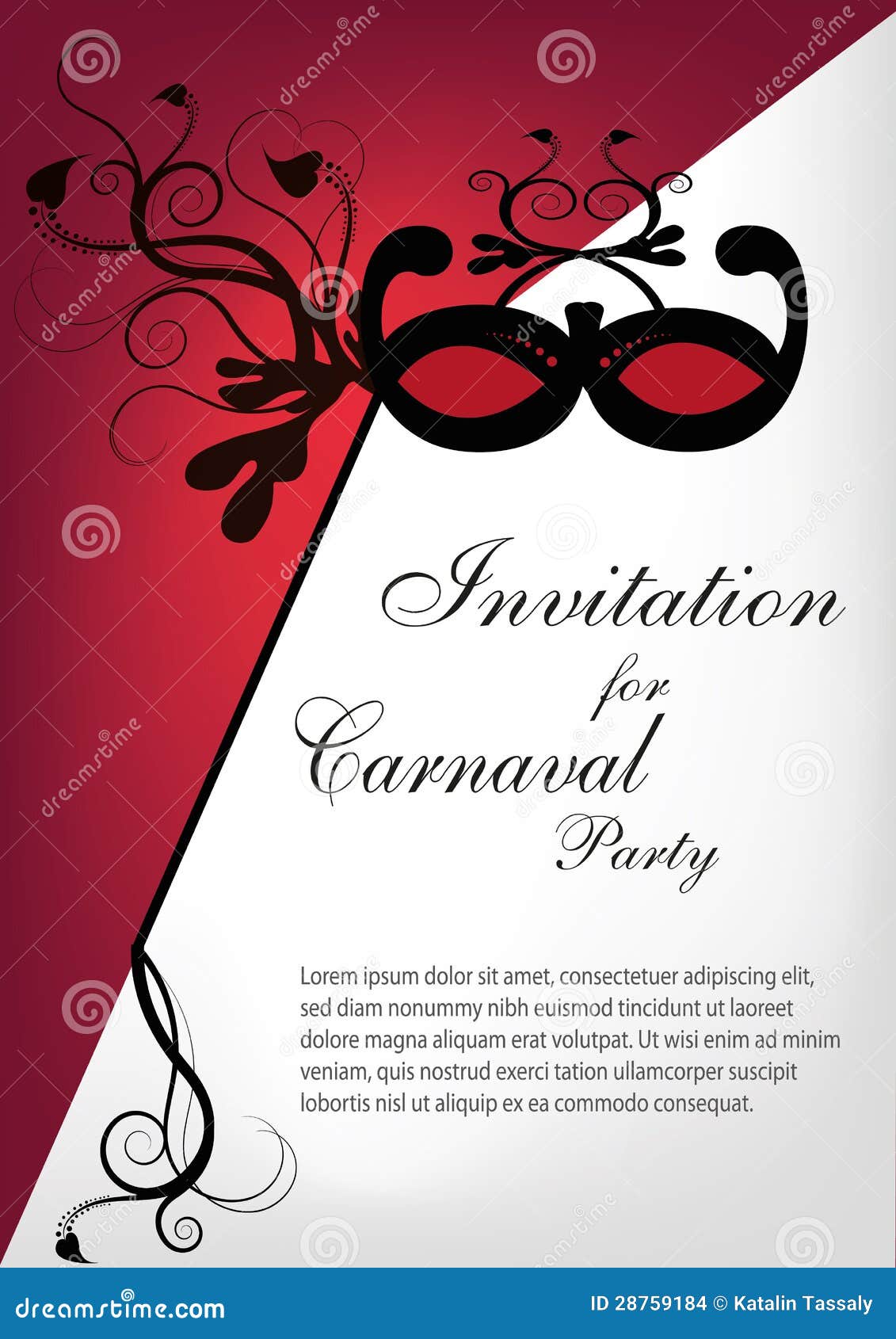 Carnaval Party invitation stock vector. Illustration of abstract - 28759184