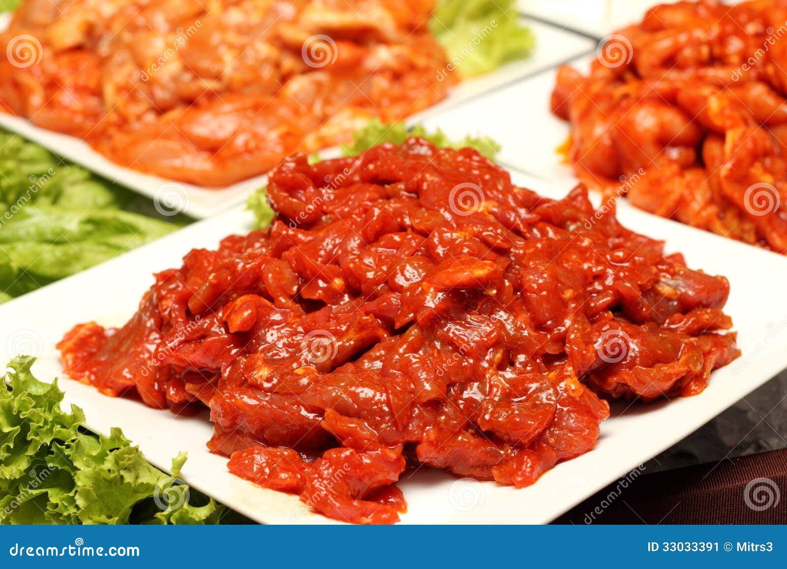 Carne De Vaca Adobada Cruda Imagen de archivo - Imagen de restaurante ...