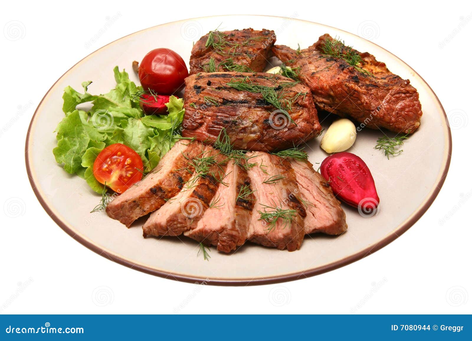 Carne De Vaca Asada Servida En Plato Del Color Foto de archivo - Imagen ...