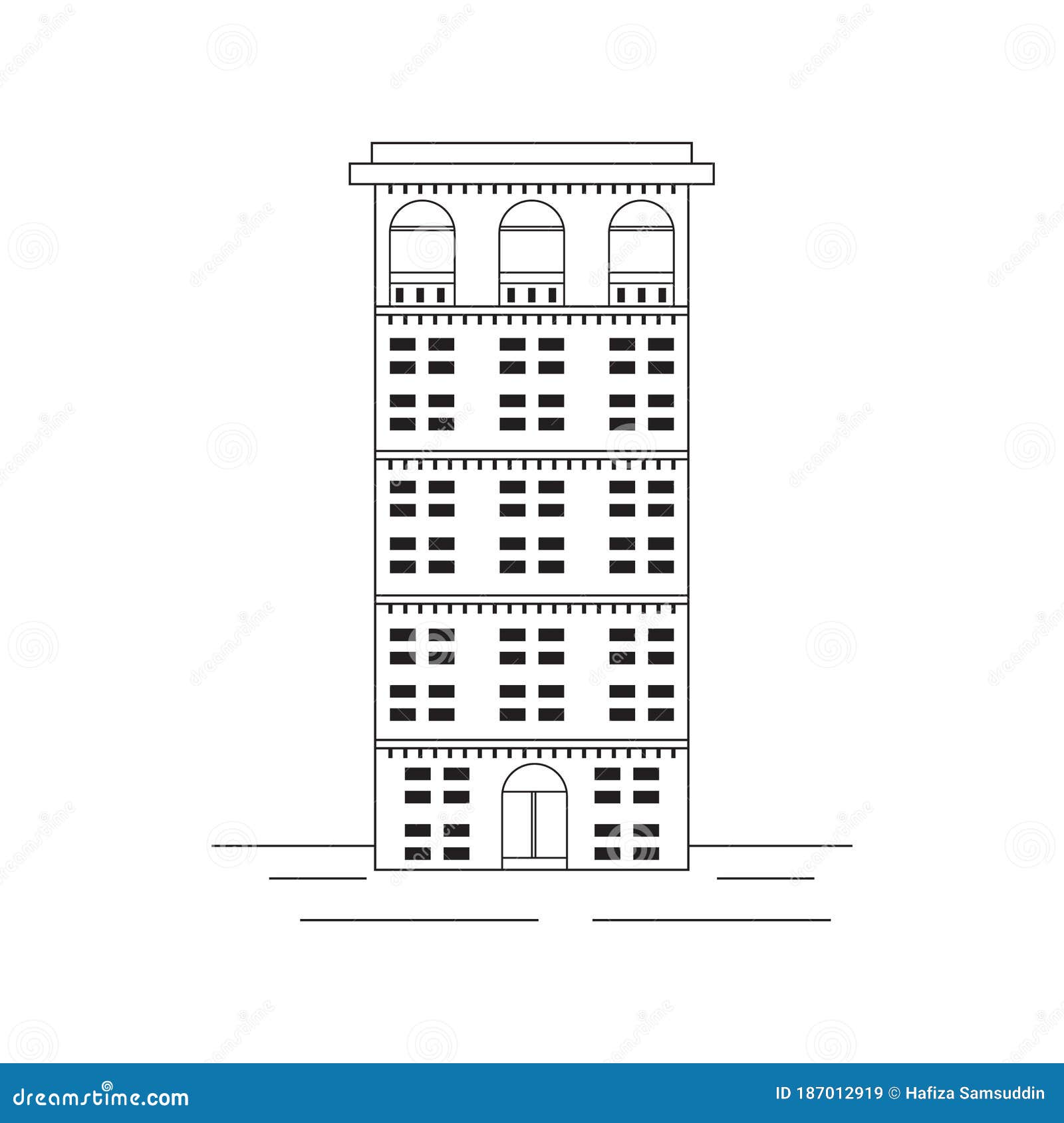 Carnegie Hall Tower. Vector Illustration Decorative Design Stock Vector ...