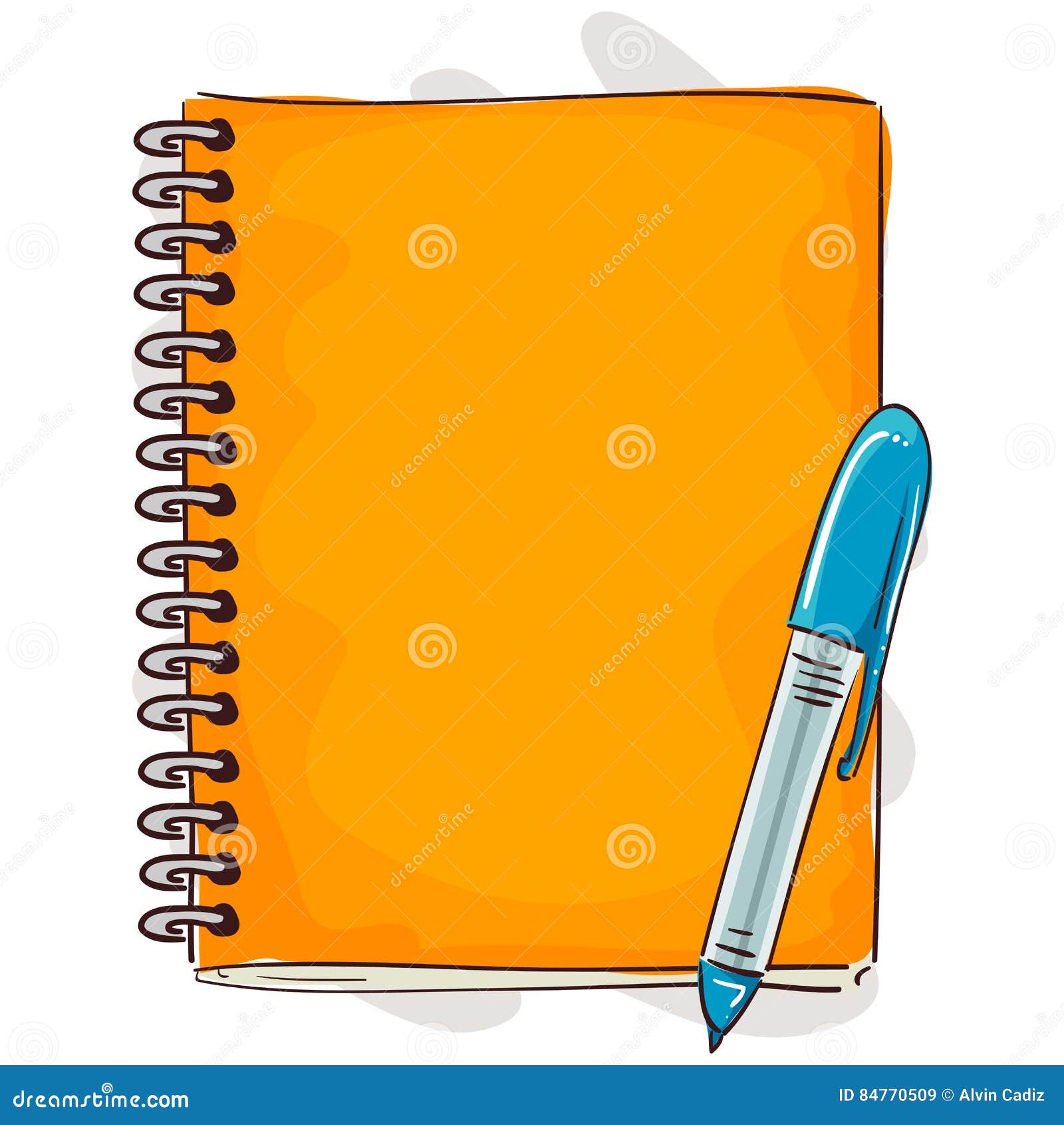 Carnet Et Pen Cartoon Style Illustration de Vecteur - Illustration du ...