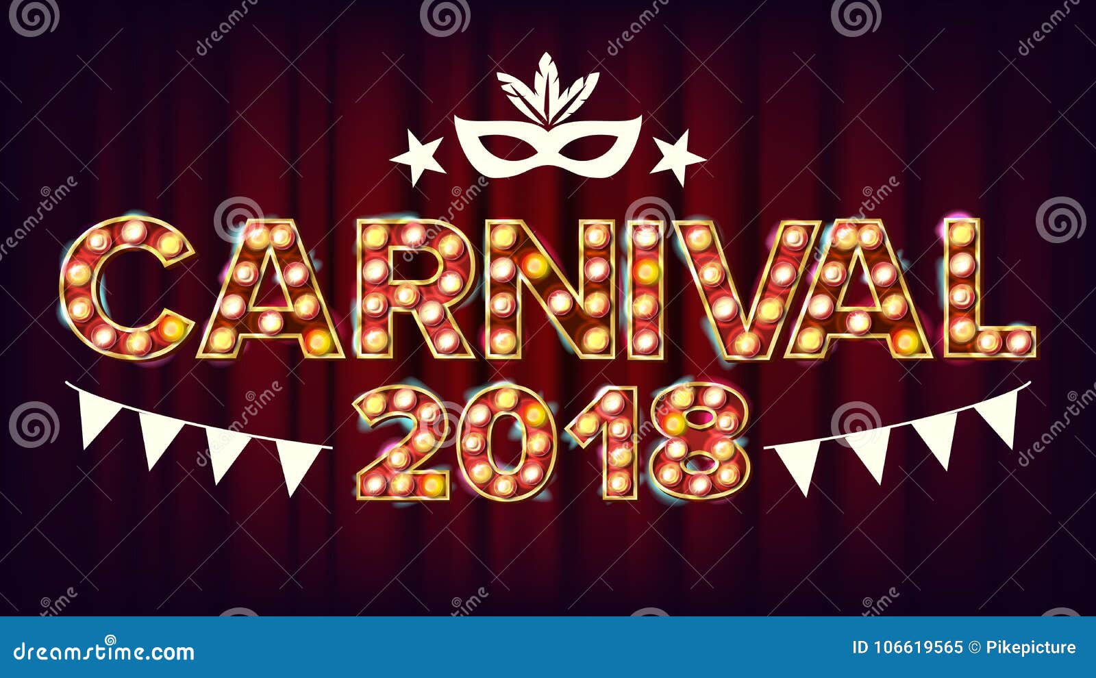 Carnival Background Vector. Carnival Shining Light Sign. for Masquerade ...