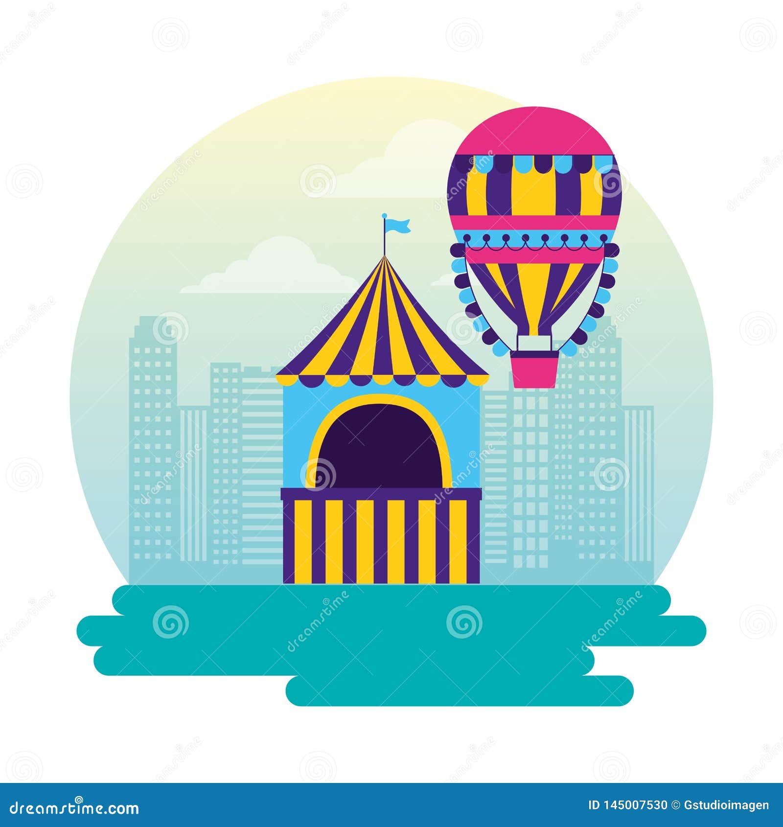 Carnival Booth Flag Vector Illustration | CartoonDealer.com #145007530