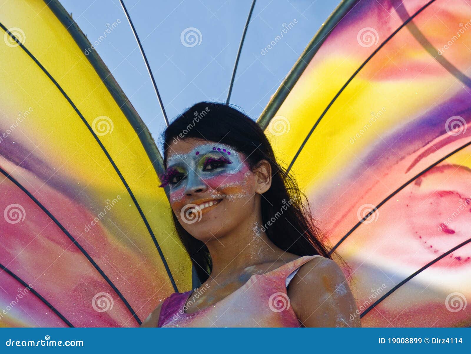 Carnival Butterfly Girl editorial stock image. Image of entertainment ...