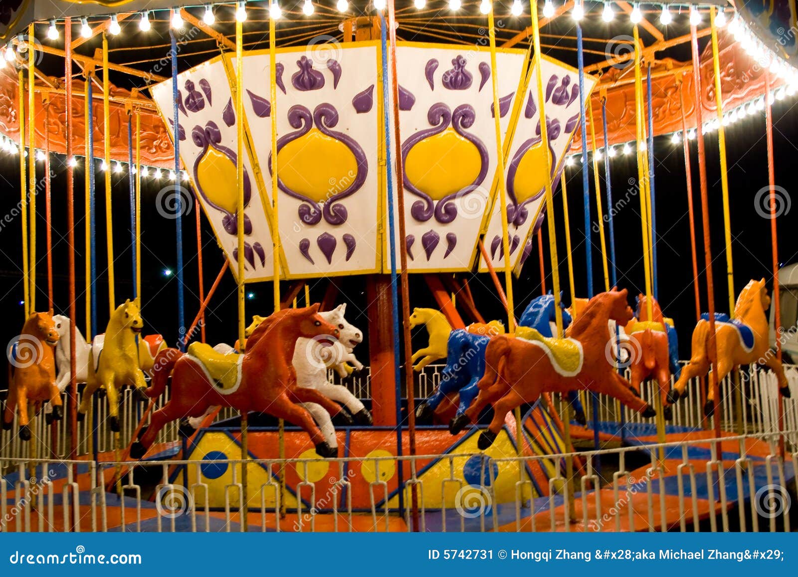 Carnival carousel stock image. Image of electricity, kids - 5742731