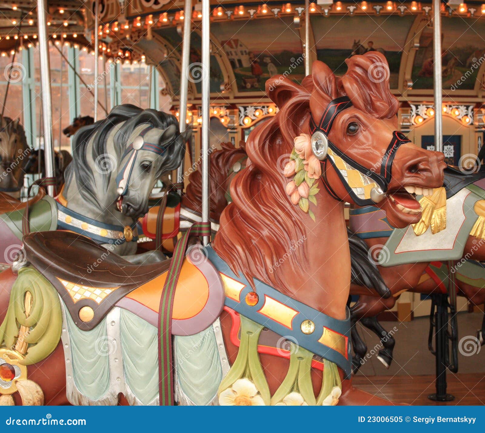 Carnival Carousel Horses stock image. Image of ornate - 23006505