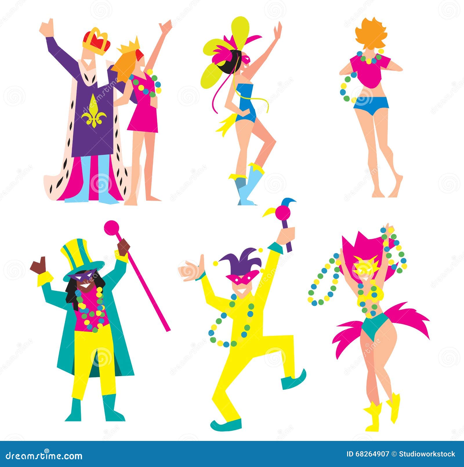Carnival Characters People Vector Illustration Stock Vector ...