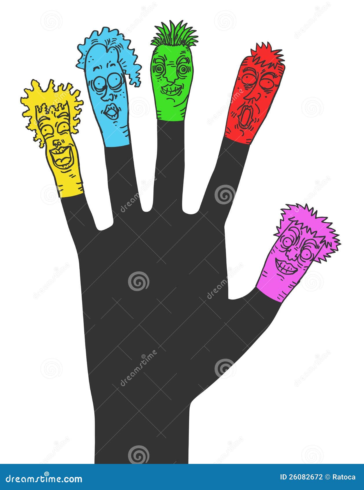 Carnival color puppets stock illustration. Illustration of five - 26082672