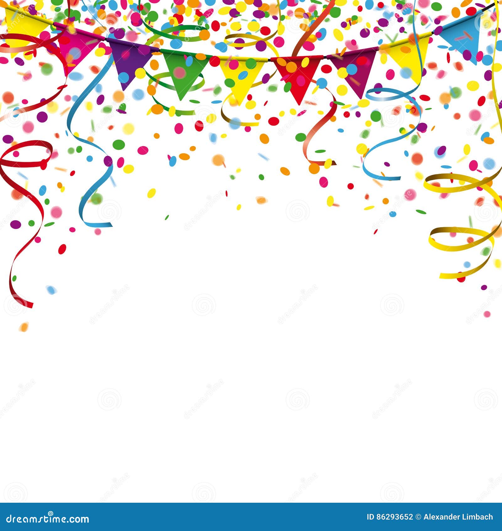 Carnival Confetti Ribbons Festoon Stock Vector - Illustration of ...