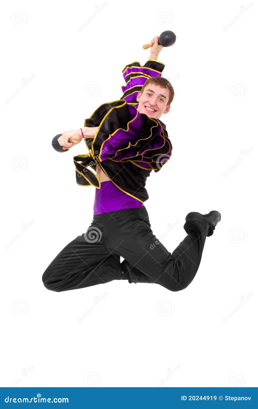 Young Man Dancing With Maracas