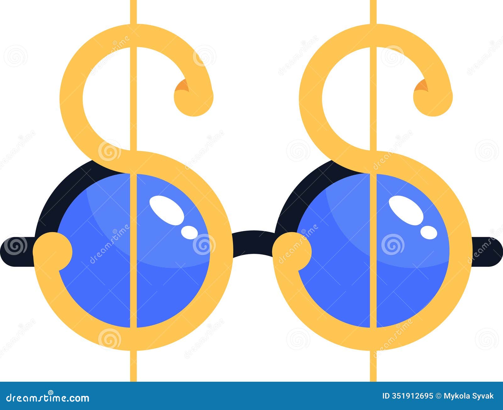 Carnival Dollar Glasses for Purim Stock Illustration - Illustration of ...