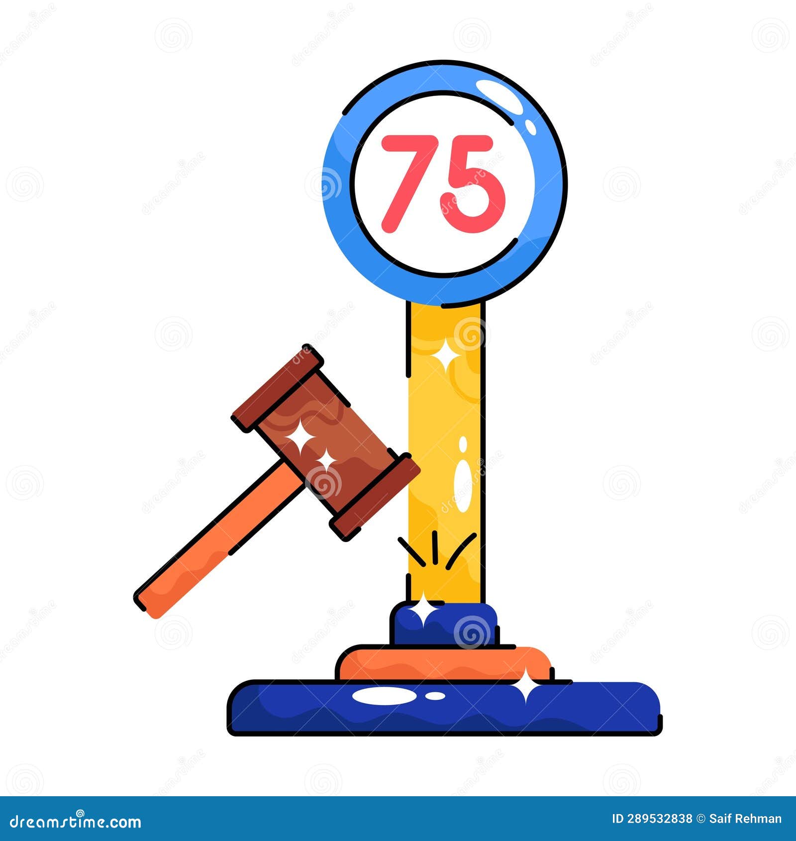 Hammer Game Doodle Vector Colorful Sticker. EPS 10 File Stock Vector ...