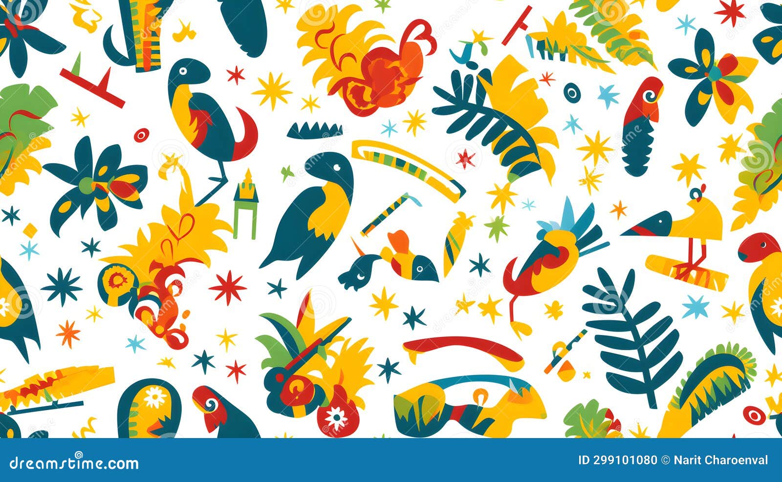 Carnival Extravaganza: 2D Patterns of Rio Presents Galore Stock ...