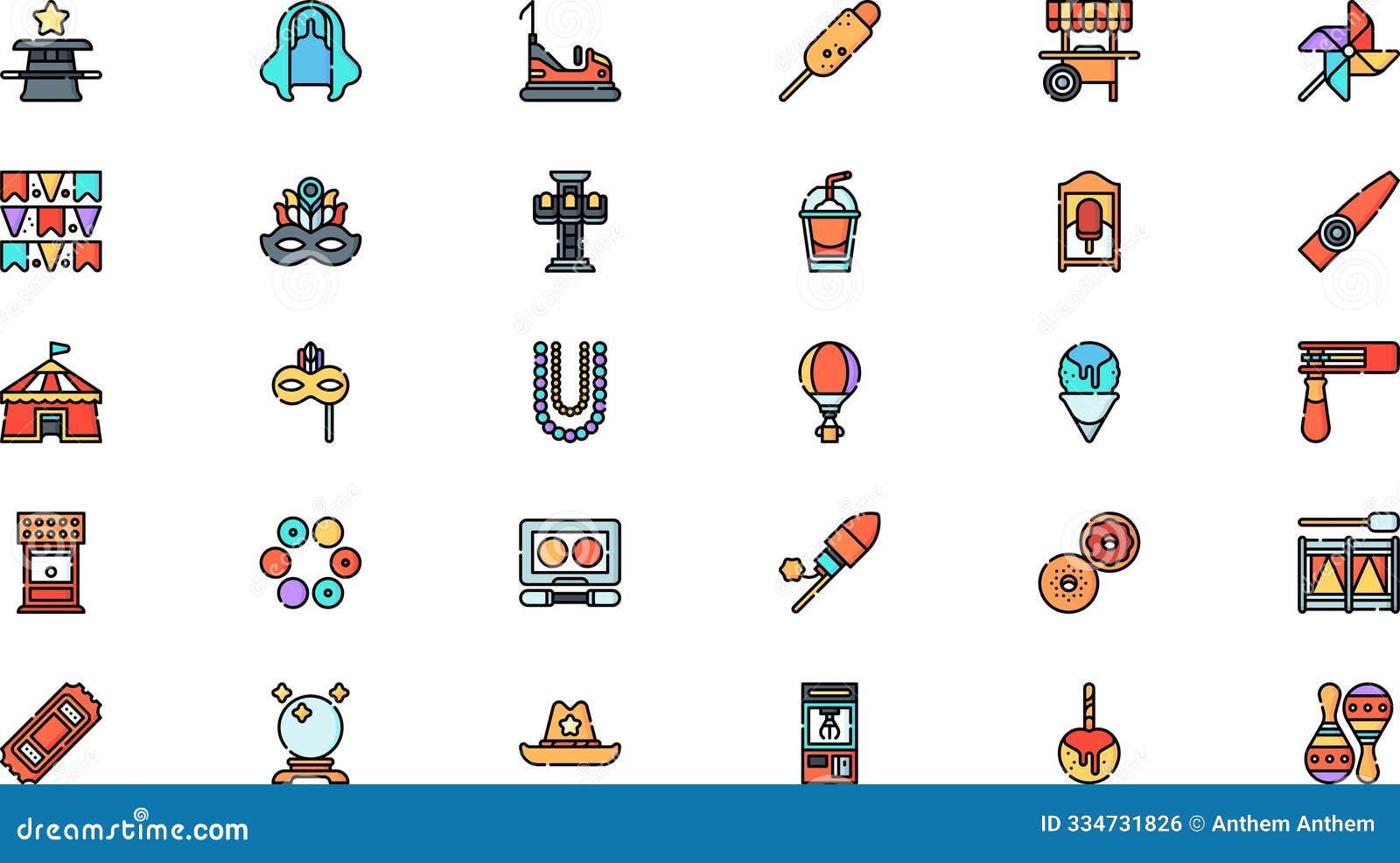 Carnival and Fair Icons High-Quality Vector Icons Collection with ...