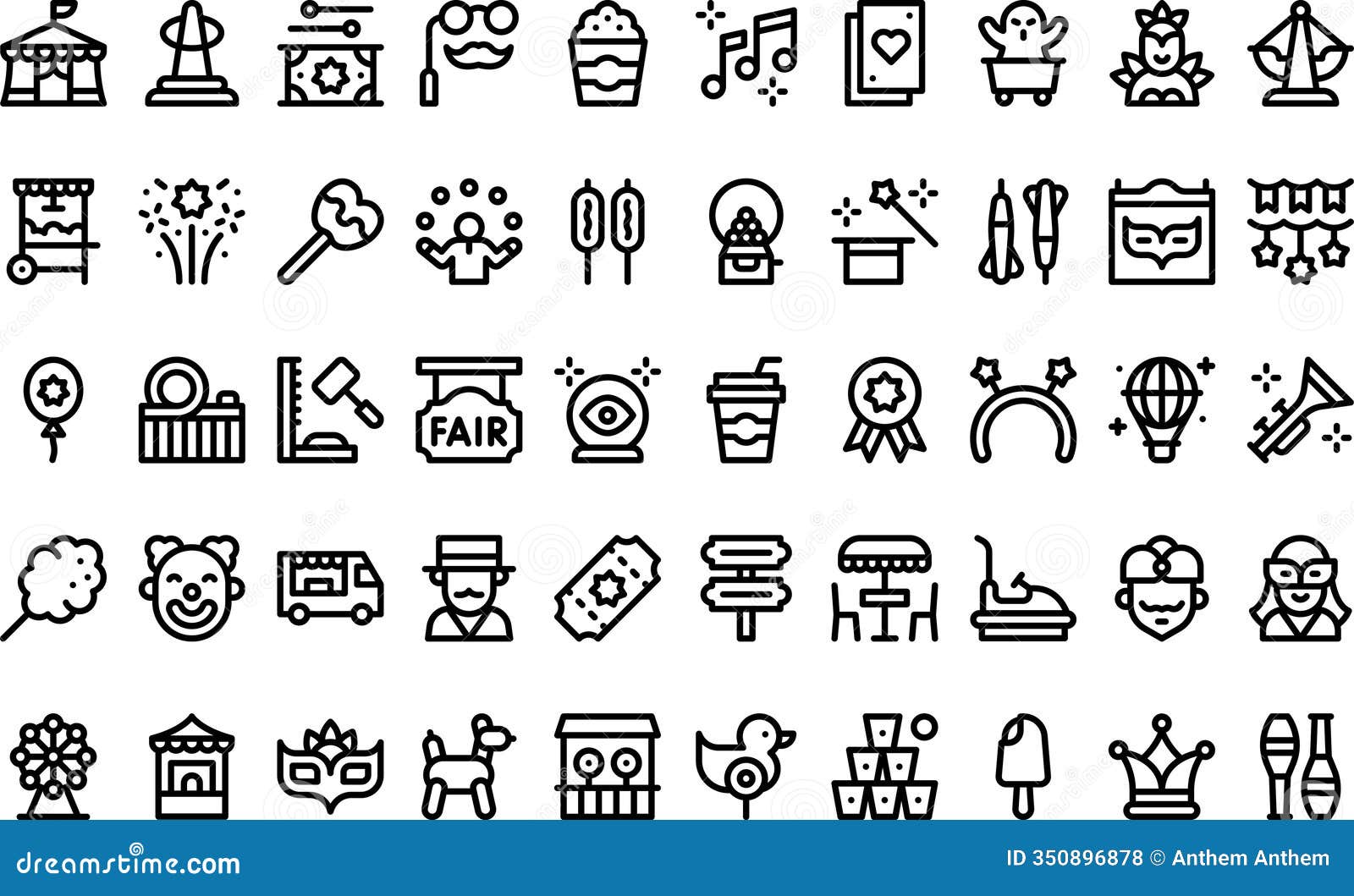 Carnival and Fair Icons High-Quality Vector Icons Collection with ...