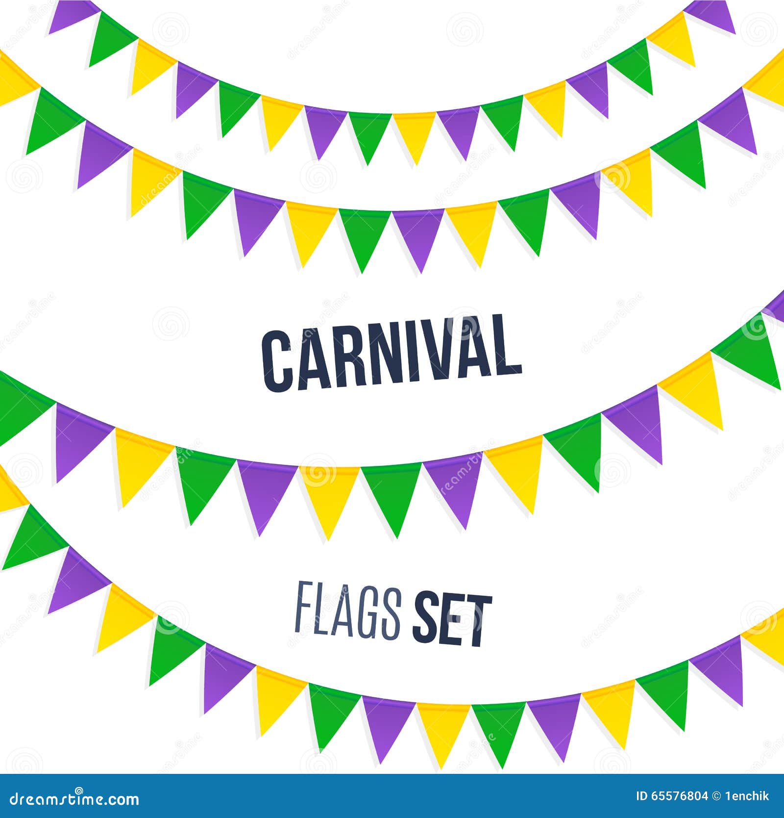 Carnival Flags Set Isolated on White Background Stock Vector ...